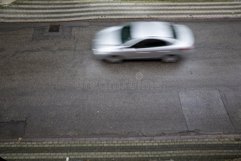 Top view white car stock photo. Image of pattern, street - 182978192