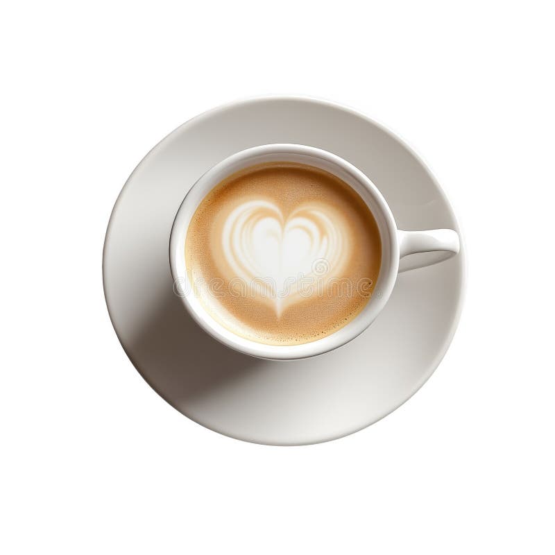 Top View White Coffee Cup Cappuccino on Transparent Stock Image ...