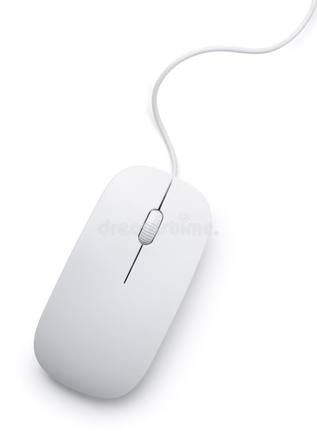 White Mouse With Scroll Wheel Top View Stock Photo - Image of pointer ...