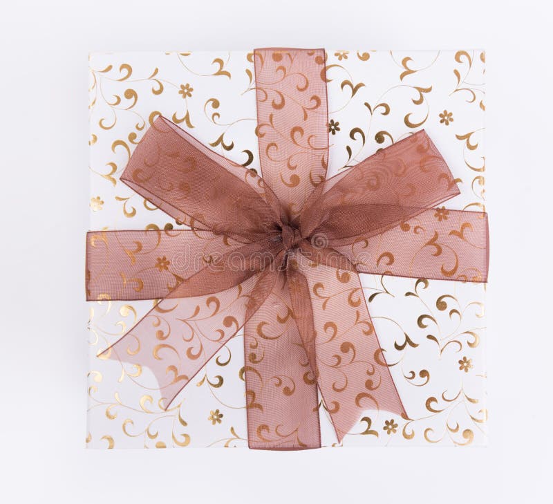Top View White Gift Box Isolated on White Background Stock Image ...