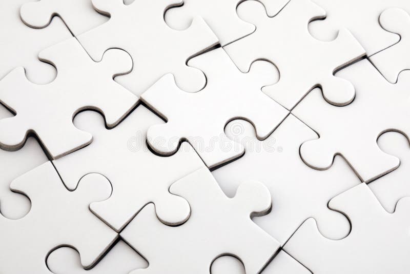 Top View of White Jigsaw Puzzle Stock Photo - Image of background ...