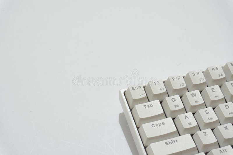 Top View of White Mechanical Keyboard with Various Layouts Stock Image ...