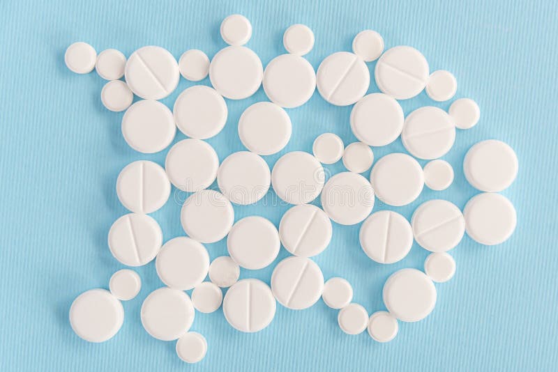 Top View of White Medical Tablets Stock Image - Image of dose ...