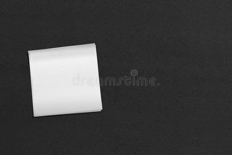 Top View of White Note Paper with Black Background Stock Image - Image ...
