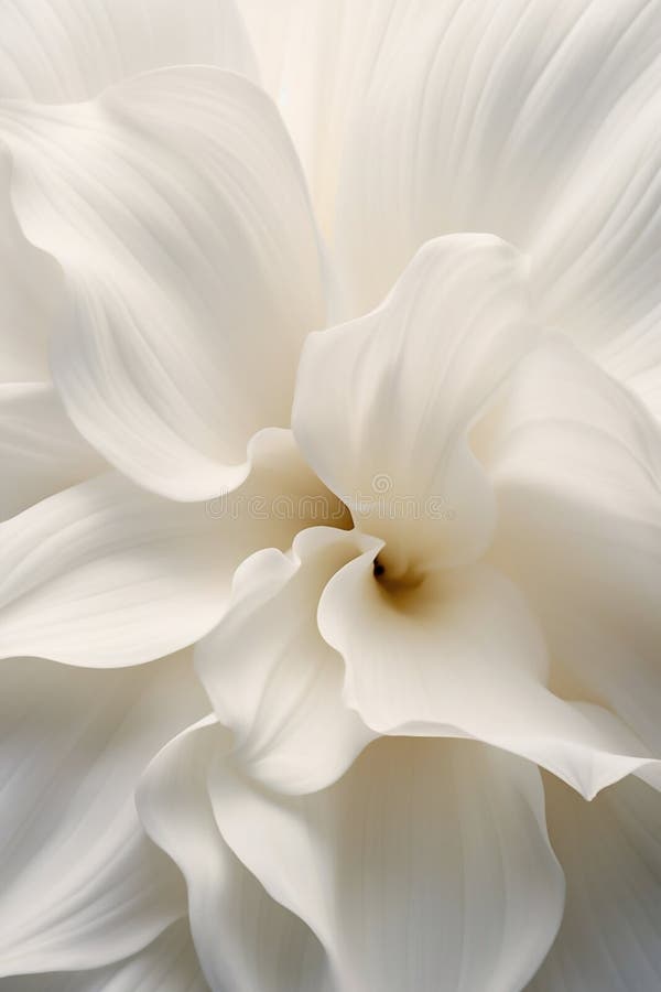 Top View of a White Opened Flower, Close-up. Generative AI Stock Photo ...