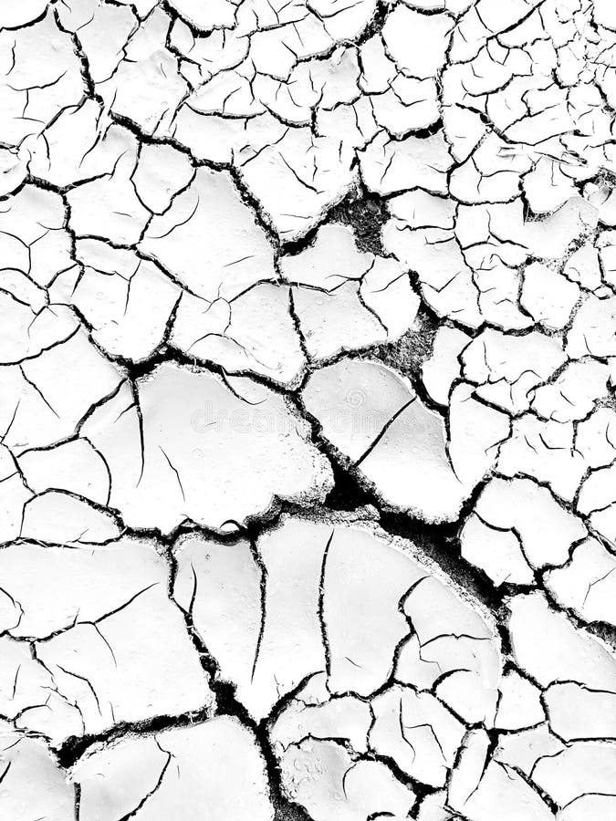 Top View of a White Painted Surface with Cracks and Blemishes Visible ...