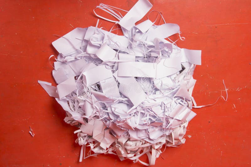 Top View of White Paper Waste or Document Waste on Orange Background ...