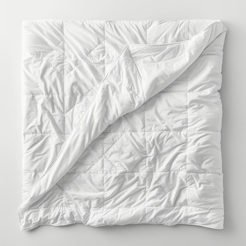 Top View of White Quilted Duvet , Mockup Stock Image - Image of bedding ...