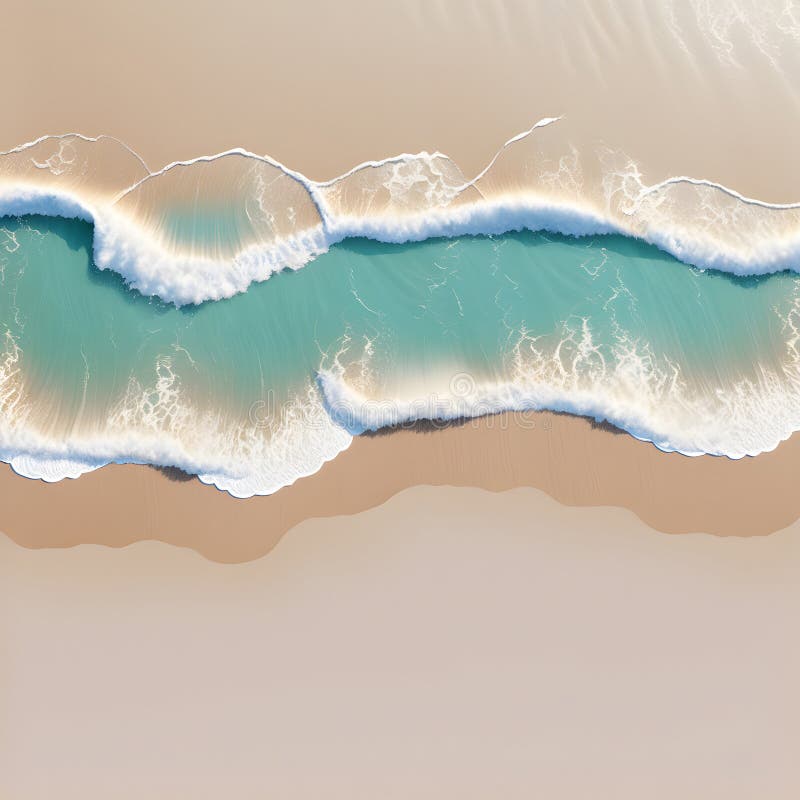 Top View, White Sand Beach, Thin Waves Isolated Transparent, Vector ...