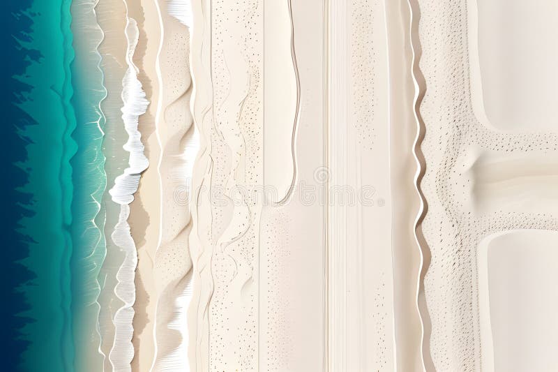 Top View, White Sand Beach, Thin Waves Isolated Transparent, Vector ...