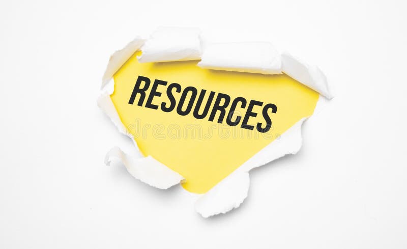 Top View of White Torn Paper and the Text Resources on a Yellow ...