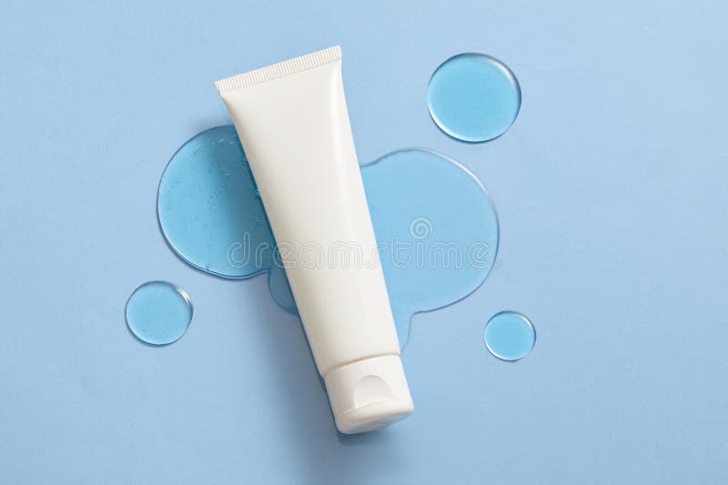 Top View of a White Tube without Label with Lid Open Product Squeezed ...
