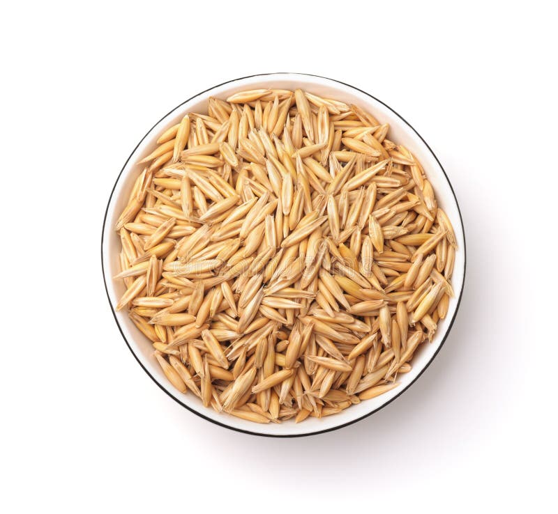 Top View of Whole Oats Grains in Ceramic Bowl Stock Image - Image of ...
