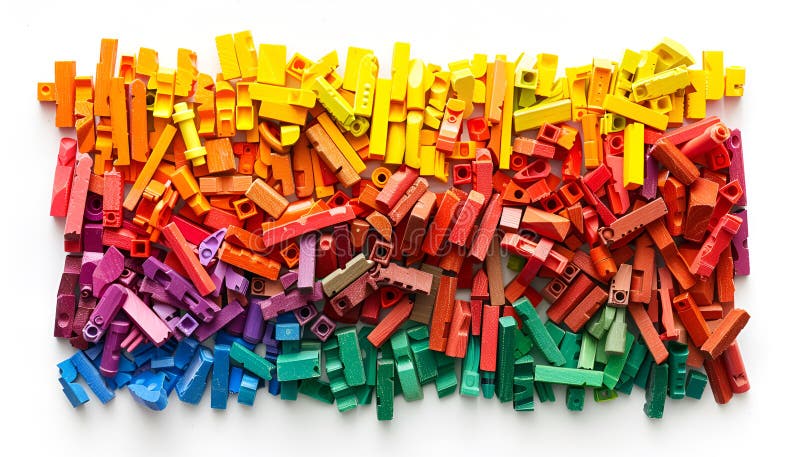Top View of Wide Pile Various Colorful Rainbow Colored Stackable ...