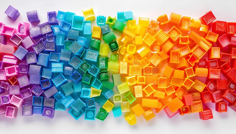 Top View of Wide Pile Various Colorful Rainbow Colored Stackable ...