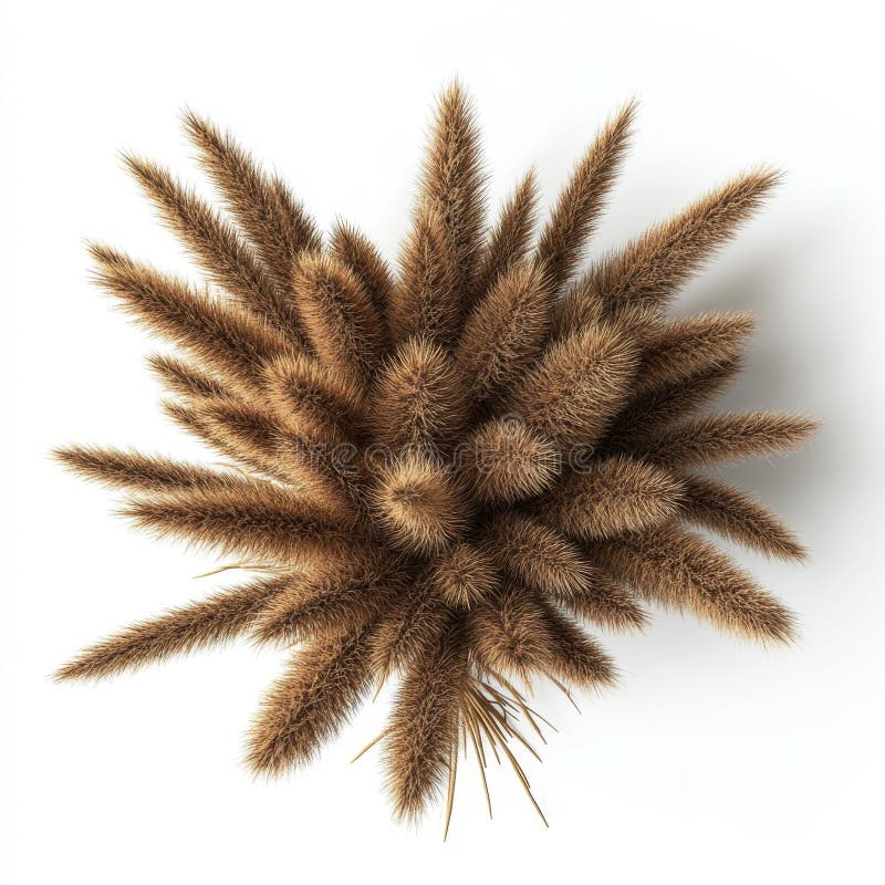 Top View of Wild Field Grass, Isolated on White, 3D Illustration ...