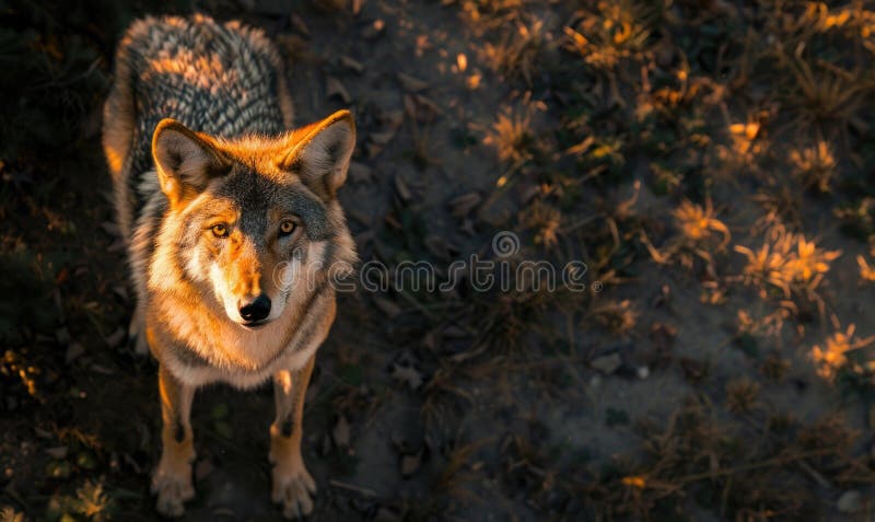 Top View of a Wolf Stalking Prey in the Forest Stock Photo - Image of ...