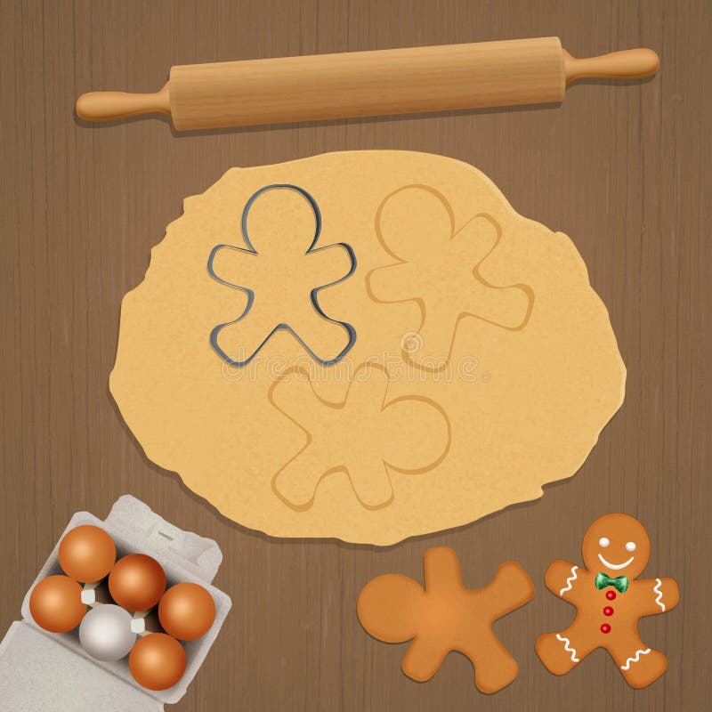 Top View of Woman Preparing Cookies Stock Illustration - Illustration ...