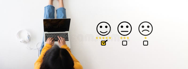 Top View of Woman Sitting on the Floor and Using Computer Laptop Stock ...