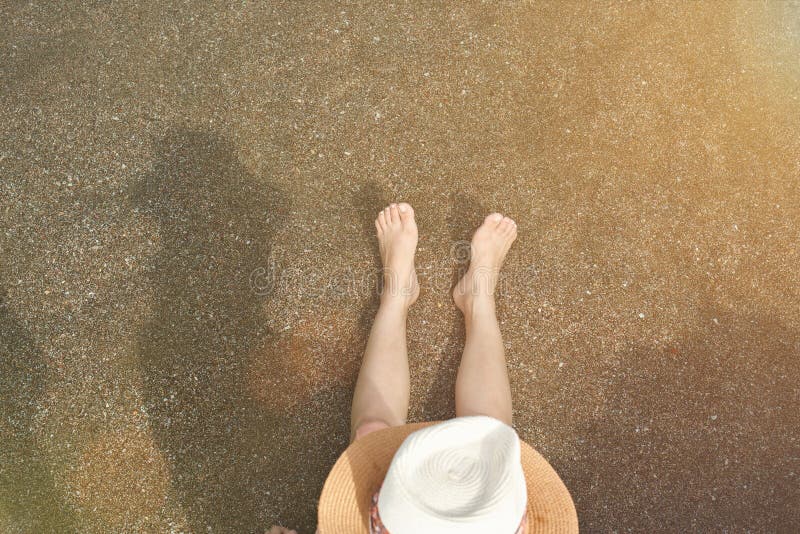 Top view on woman in water stock image. Image of toes - 80996559
