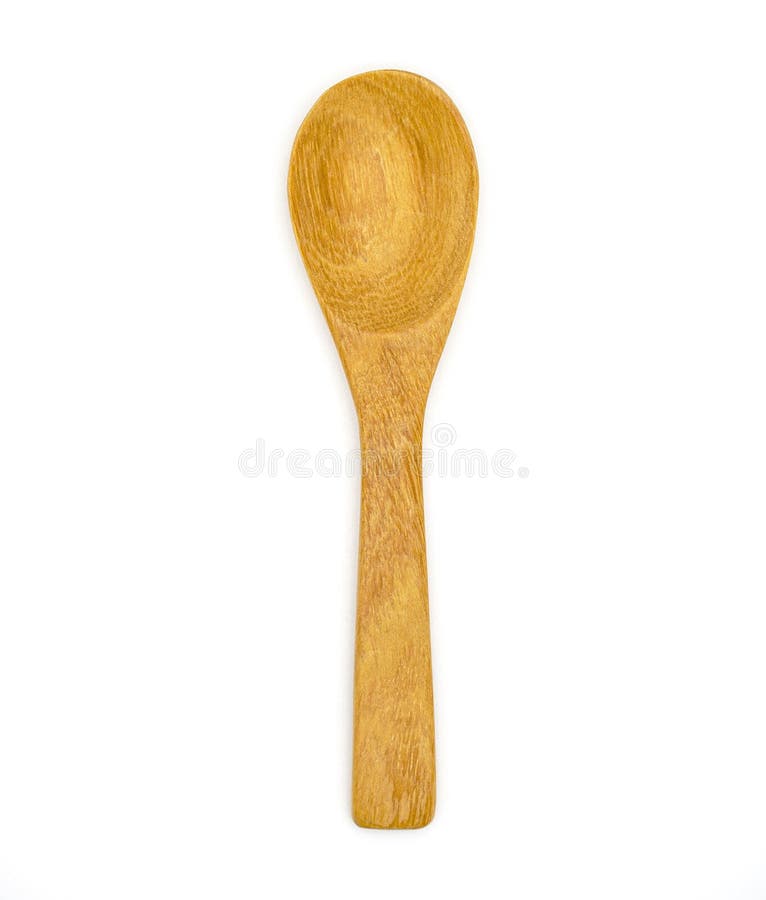 Top View of Wood Spoon Isolated on White Background. Stock Image ...
