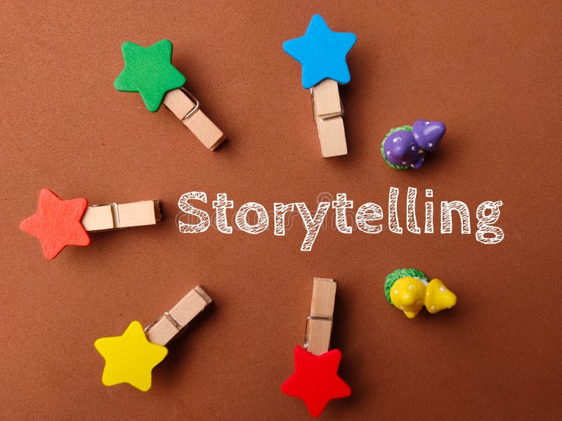 Top View Wooden Clips with Text Storytelling Stock Photo - Image of ...