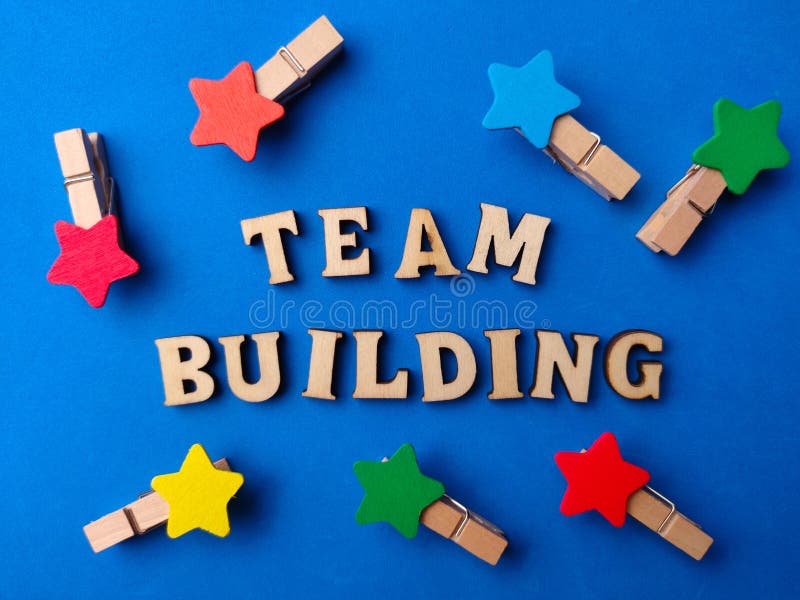 Top View Wooden Clips and Wooden Word with Text TEAM BUILDING Stock ...