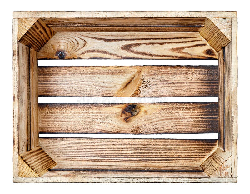 Top View of Wooden Crate Isolated on White Stock Image - Image of ...