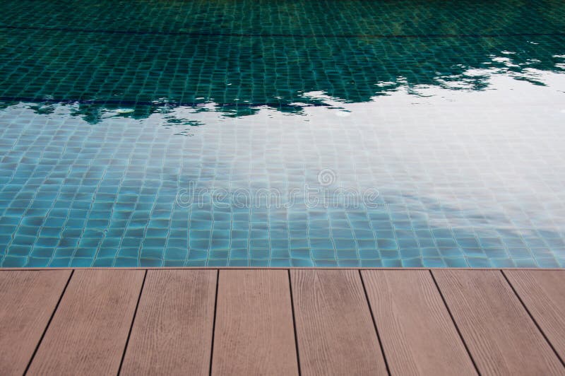 Top View of Wooden Floor of Swimming Pool. Copy Space Concept Stock ...