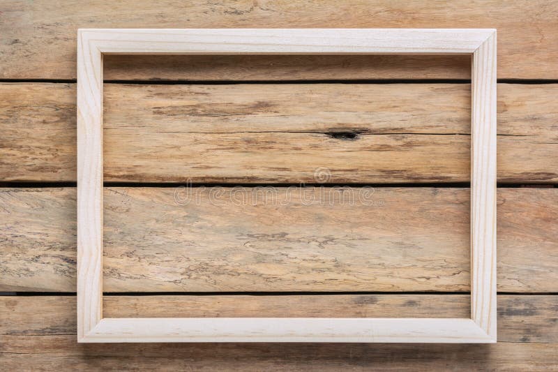 Top View of Wooden Frame on Table. Stock Photo - Image of border, empty ...