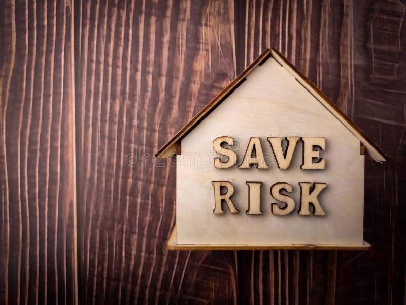 Top View Wooden House with Word SAVE RISK Stock Photo - Image of ...