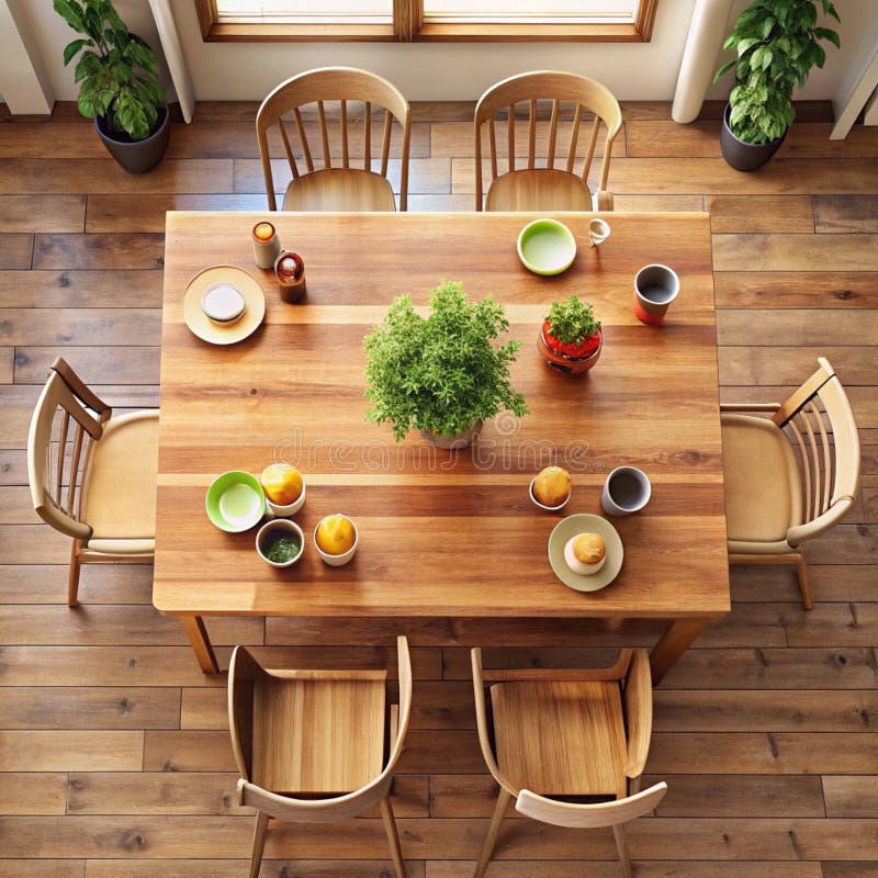 Top View of Wooden Kitchen Table Surface Stock Illustration ...