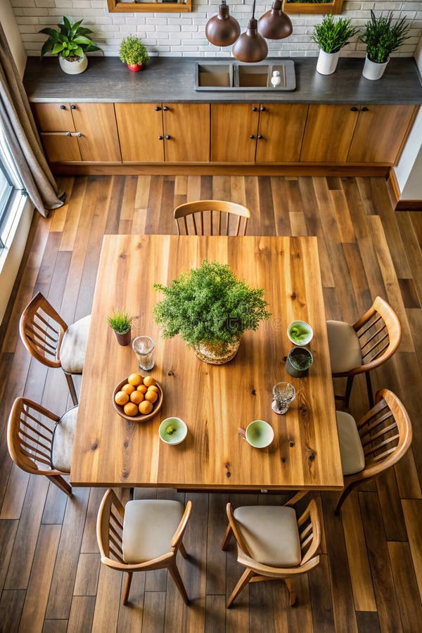 Top View of Wooden Kitchen Table Surface Stock Illustration ...