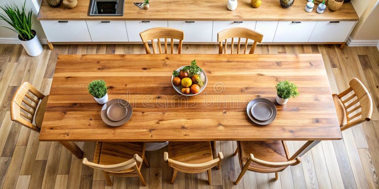 Top View of Wooden Kitchen Table Surface Stock Illustration ...