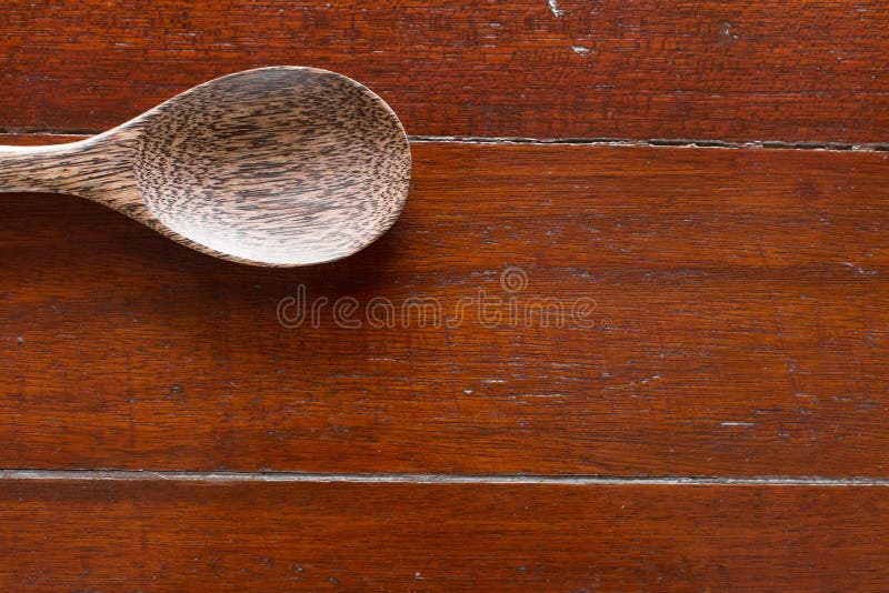 Top View of Wooden Ladle on a Wooden Table Stock Photo - Image of ladle ...