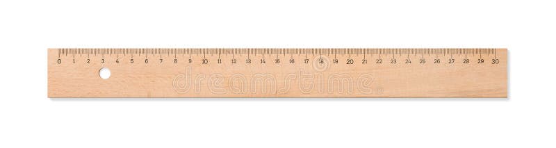 Top View of a Wooden Ruler 30 Cm Isolated on a White Background. Stock ...