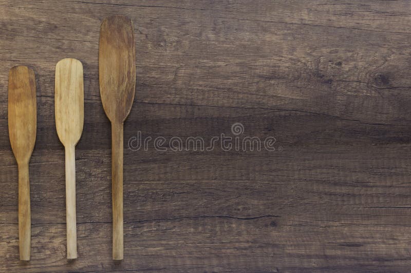 Top View Wooden Spatula, Topview Wooden Cooking Paddle Stock Image ...
