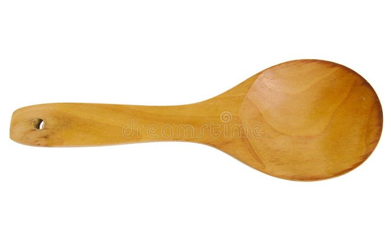 Top View of Wooden Spoon Isolated on White. Stock Photo - Image of ...