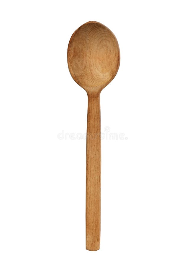 Top View of Wooden Spoon Isolated on White. Stock Photo - Image of ...