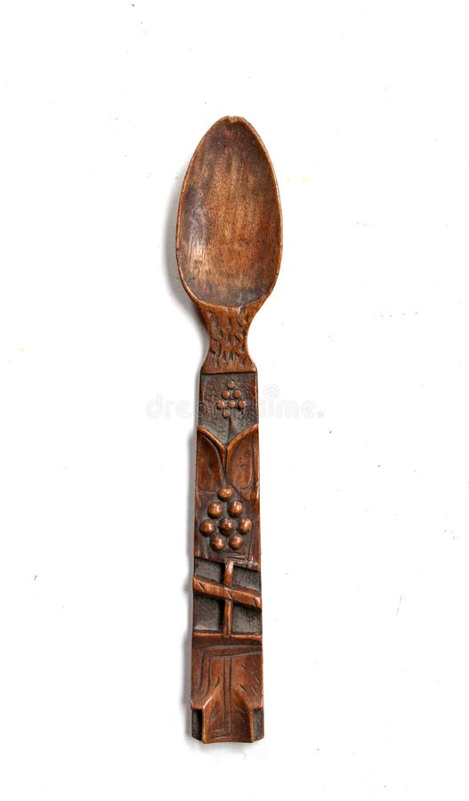 Top View Of Wooden Spoon On White Stock Photo - Image of decoration ...