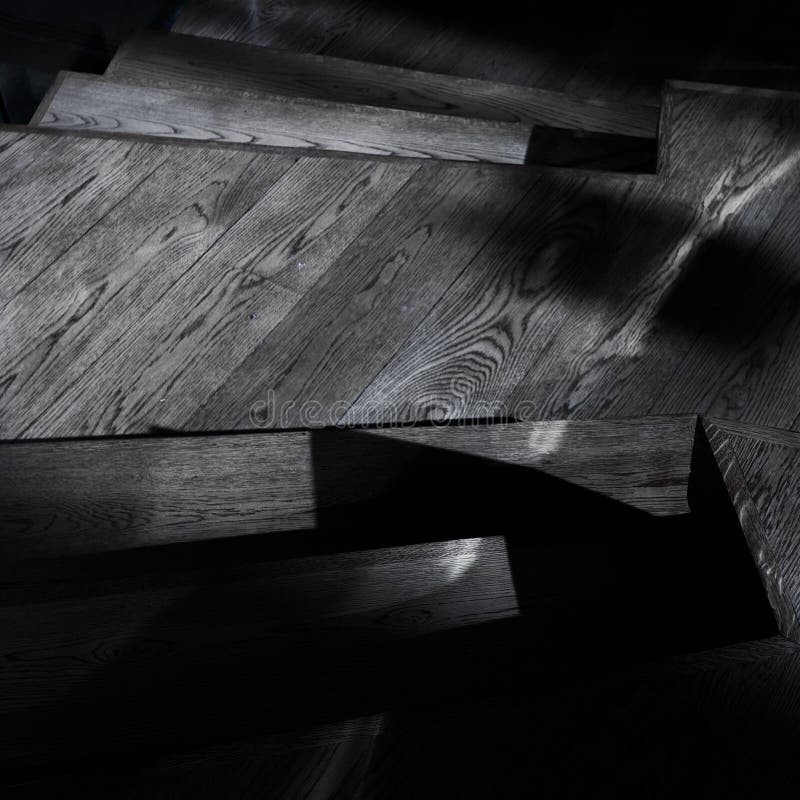 Top View of Wooden Stairs Shot in Grayscale Stock Photo - Image of ...