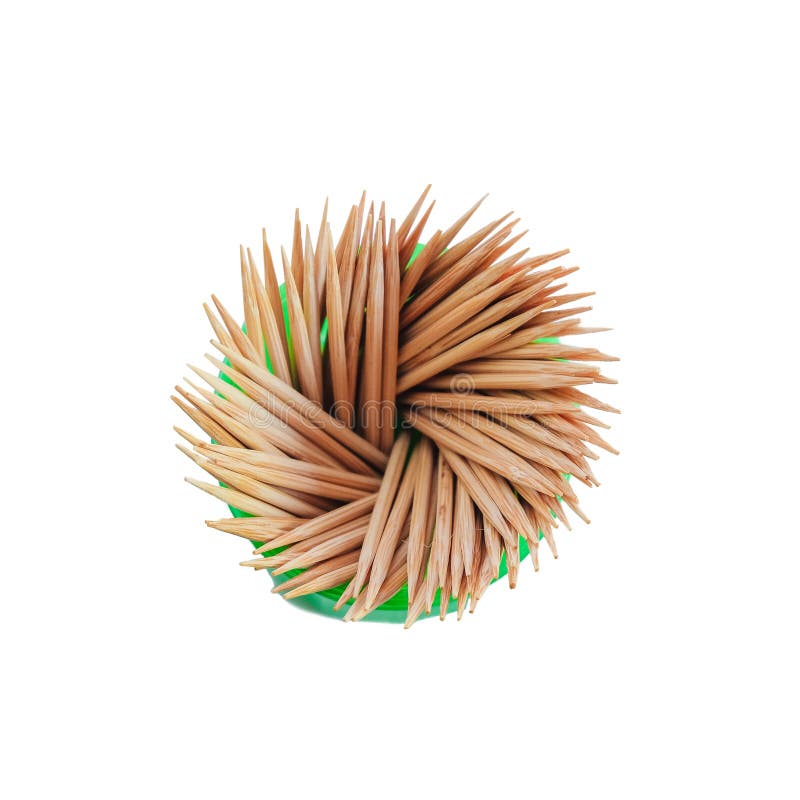 Top View of Wooden Toothpick on White Stock Image - Image of macro ...