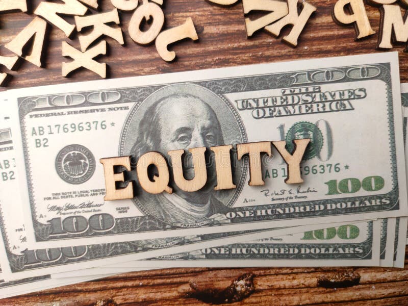 Top View Wooden Word and Banknotes with Text EQUITY Stock Photo - Image ...