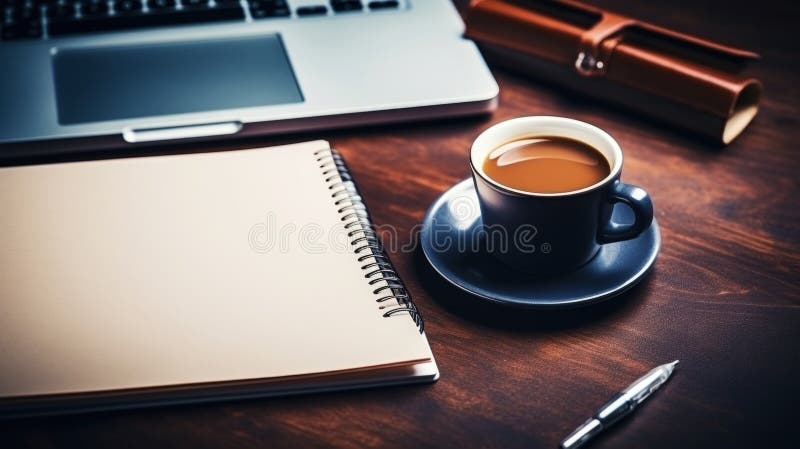Top View of Work Desk with Notepad, Office Supplies, and Creative ...
