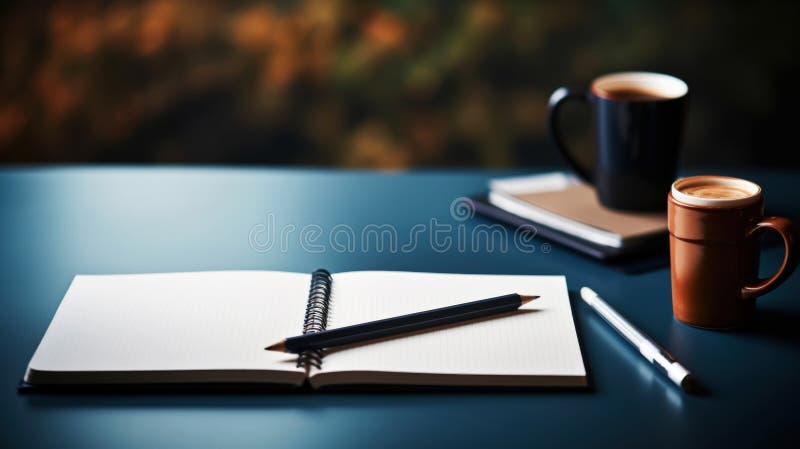 Top View of Work Desk with Notepad, Office Supplies, and Creative ...