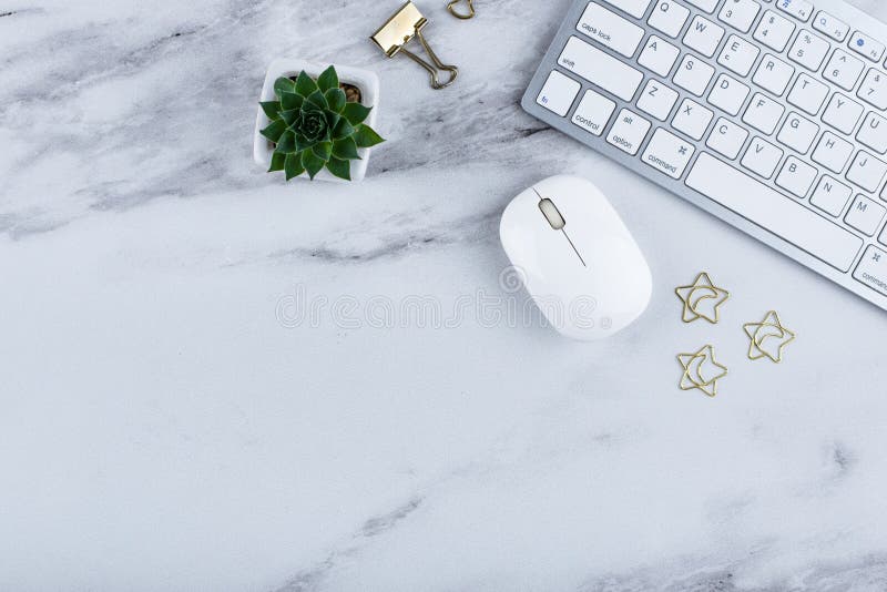 Top View Work Desk Office Workspace Stock Image - Image of notepad ...