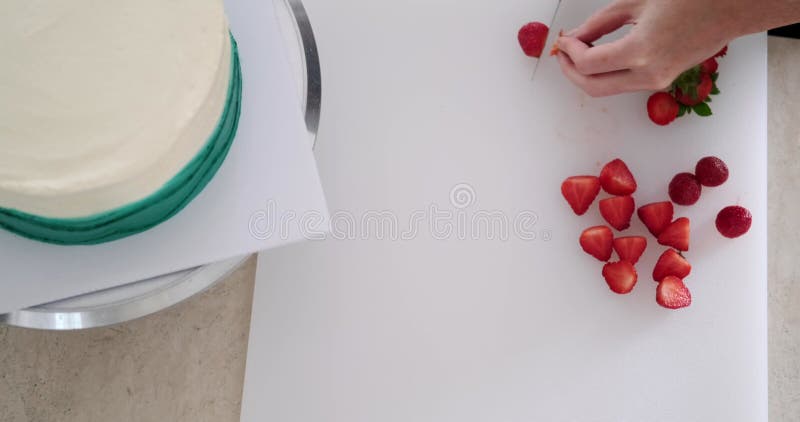 Top View of the Work Surface of a Table in a Pastry Shop. the Hands ...