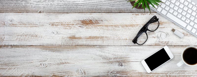 Top View Working Desk with Copy Space Stock Photo - Image of workspace ...