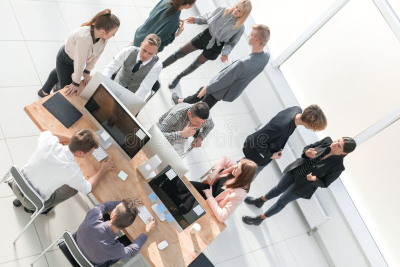 Top View. Working Group is Working on a New Project Stock Image - Image ...