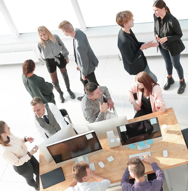 Top View. Working Group is Working on a New Project Stock Image - Image ...